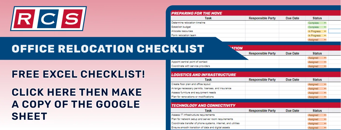 Office Relocation Checklist Excel with Step-By-Step Guide